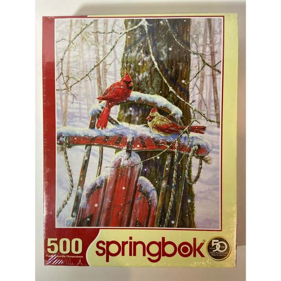 Springbok | Games | Springbok Jigsaw Puzzle Cardinal In Winter Forest ...
